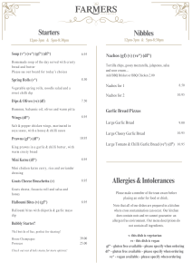 Lunch & Dinner Menu - The Farmers